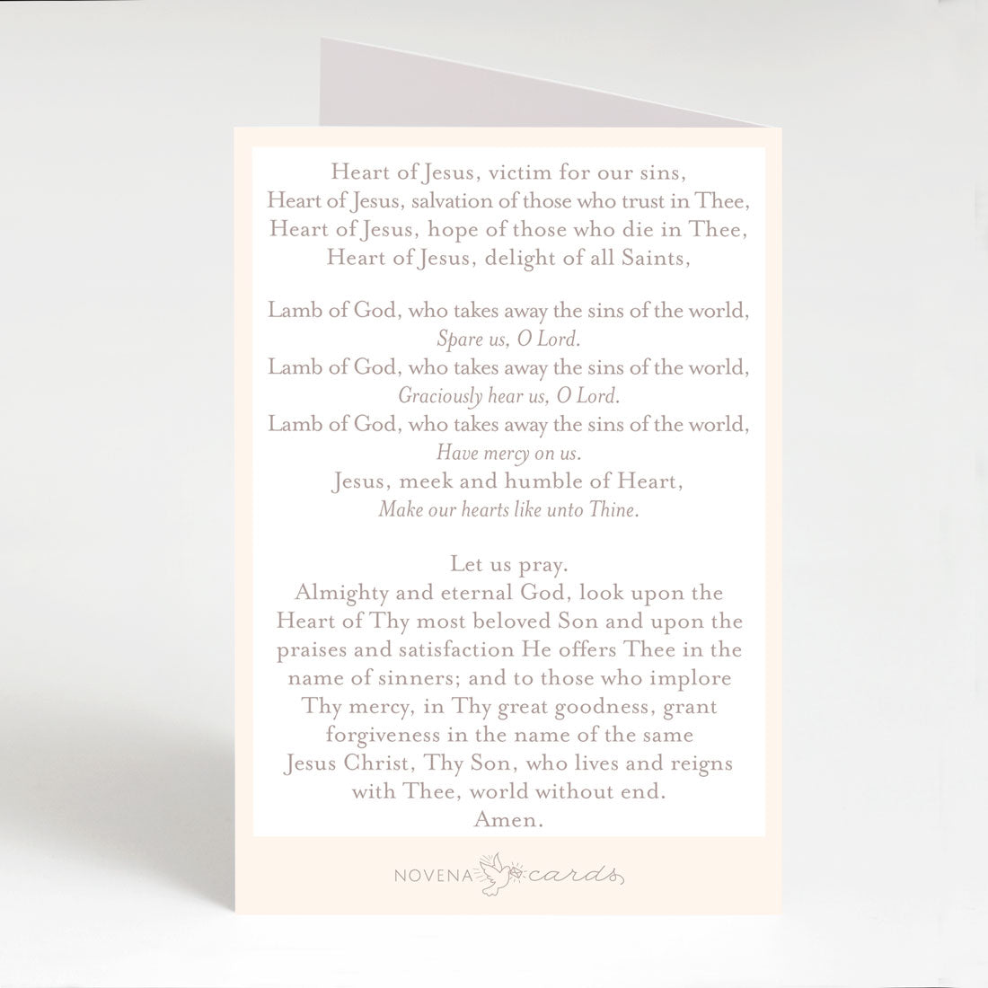 Litany of the Sacred Heart of Jesus | Beige – Novena Cards