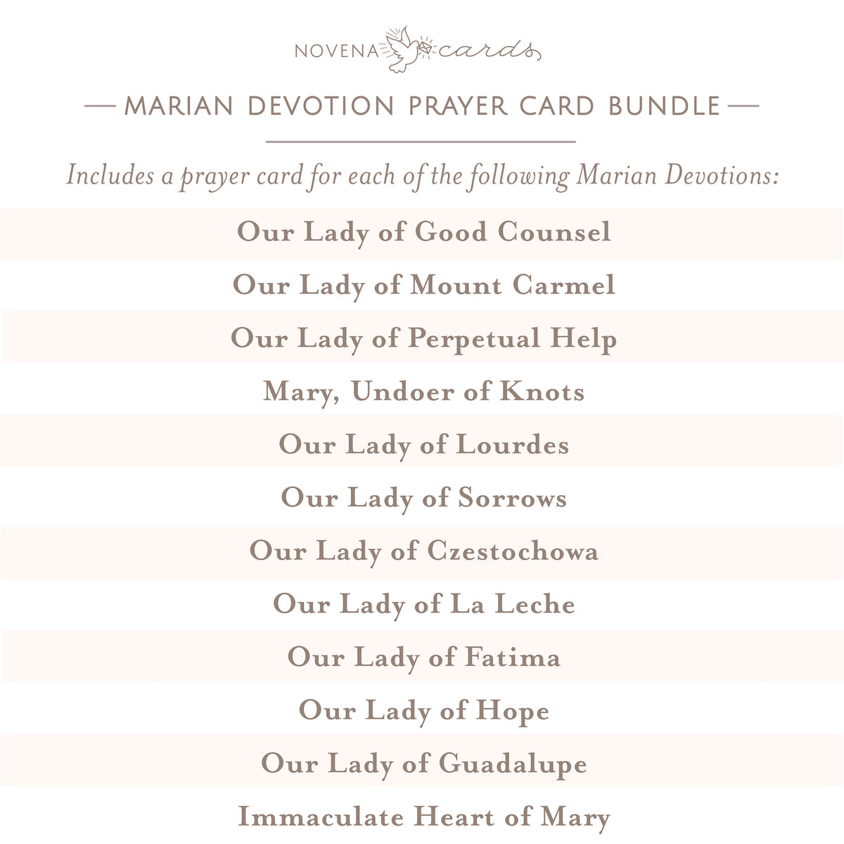 Marian Devotion Prayer Card Bundle – Novena Cards Marian Devotion Prayer Card Bundle – Novena Cards