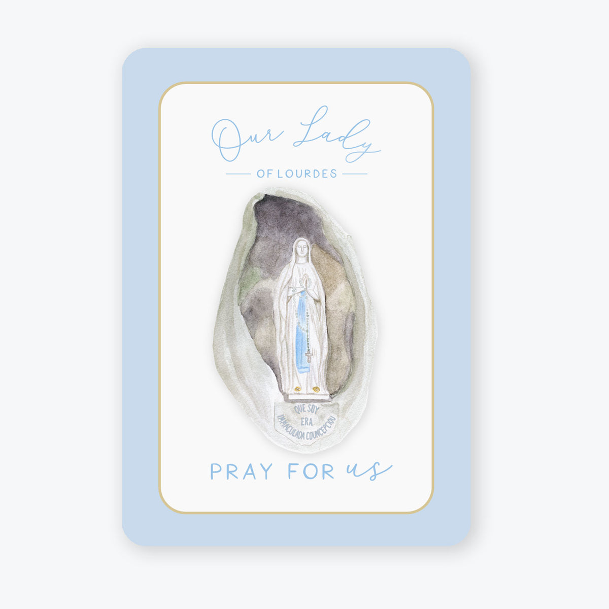 Our Lady of Lourdes Prayer Card | Blue – Novena Cards