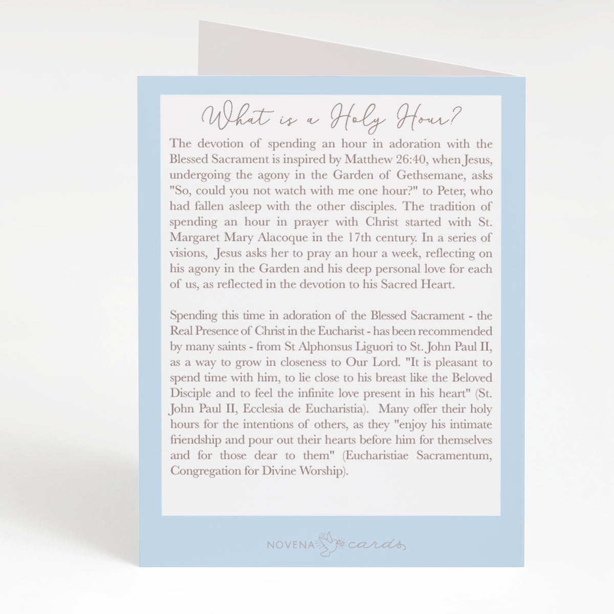 Holy Hour Card | Blue – Novena Cards