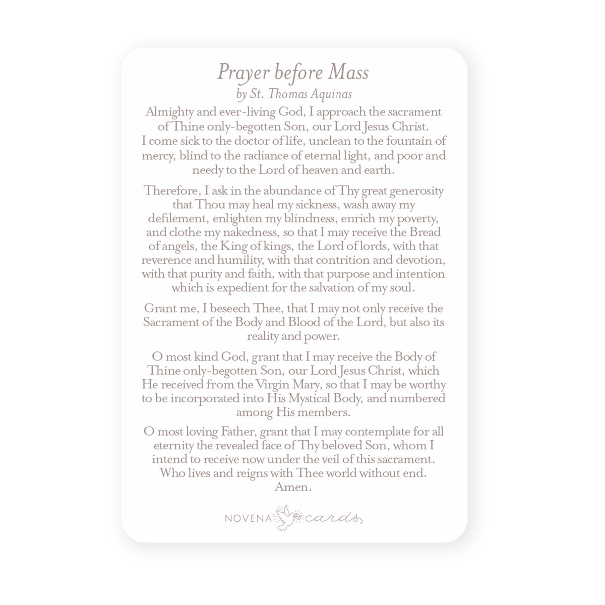 Prayer Before Mass Prayer Card | Blue – Novena Cards
