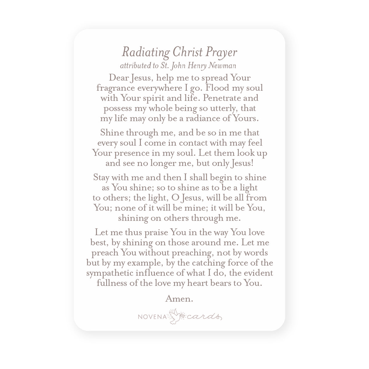 Radiating Christ Prayer Card | Yellow – Novena Cards