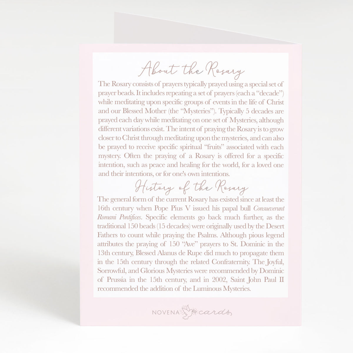 Rosary Card | Pink Rosary Heart | Valentine's Day – Novena Cards
