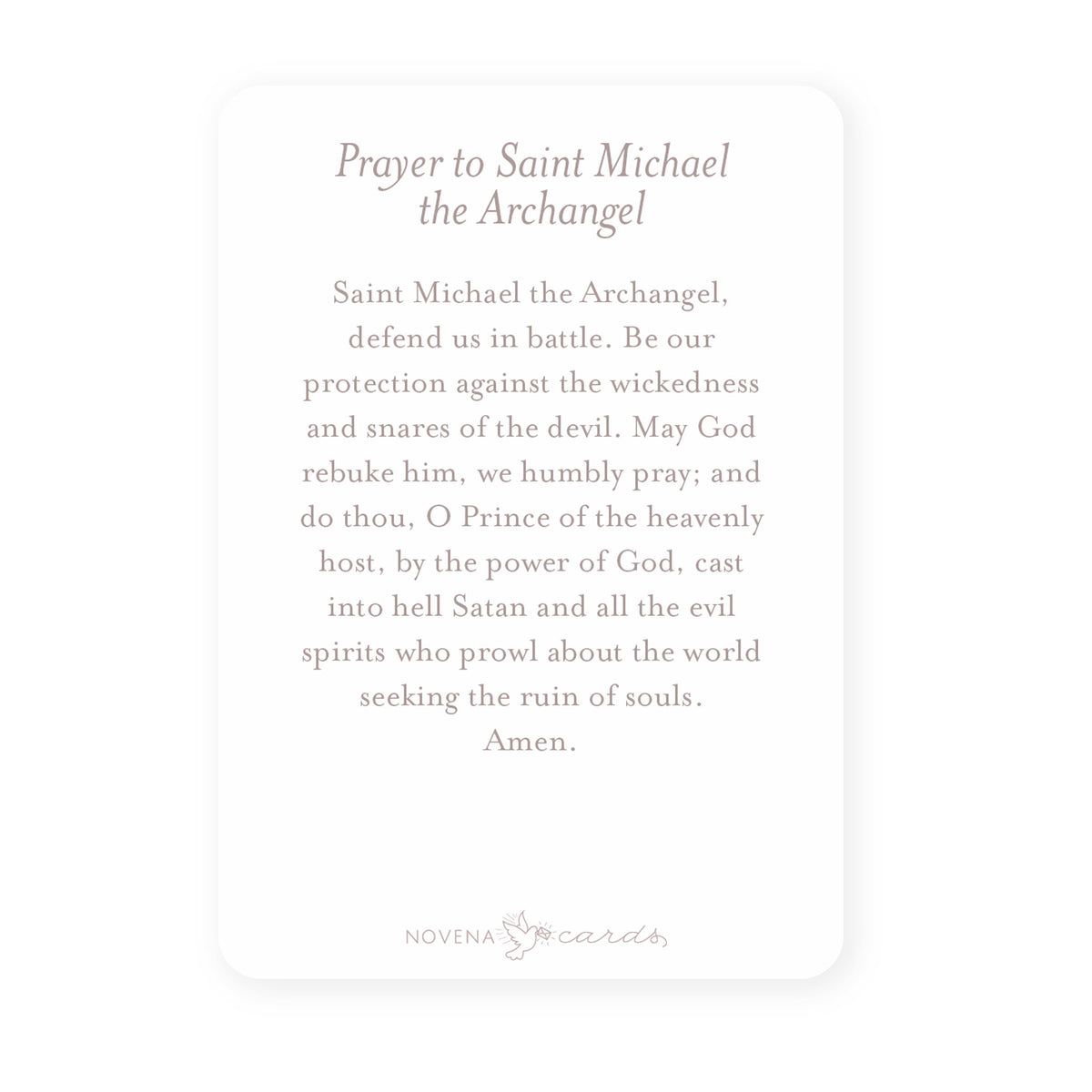 St. Michael the Archangel | Pray for Us | Prayer Card – Novena Cards
