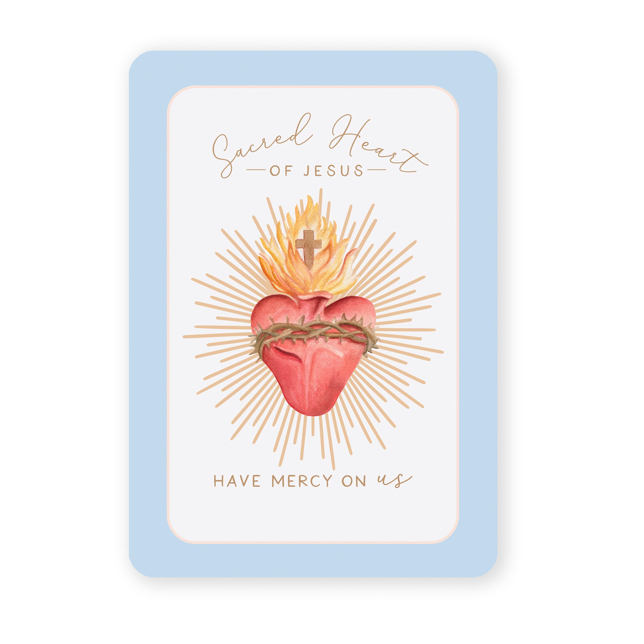 Efficacious Novena to Sacred Heart Prayer Card | Blue – Novena Cards