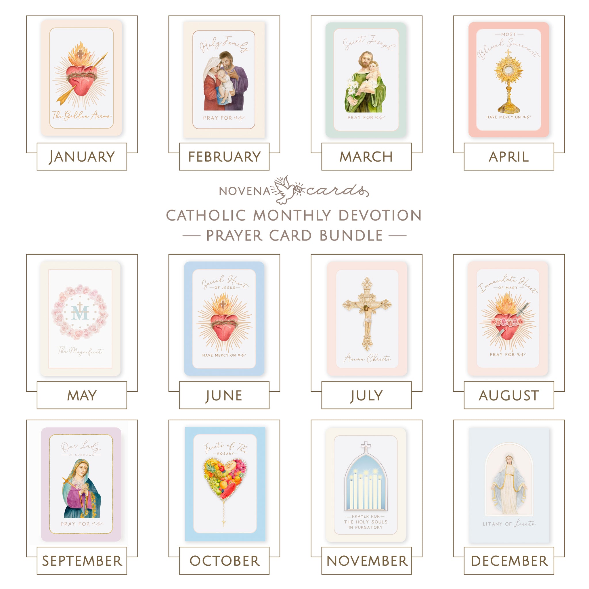 Golden Arrow Prayer Card Collection – Novena Cards