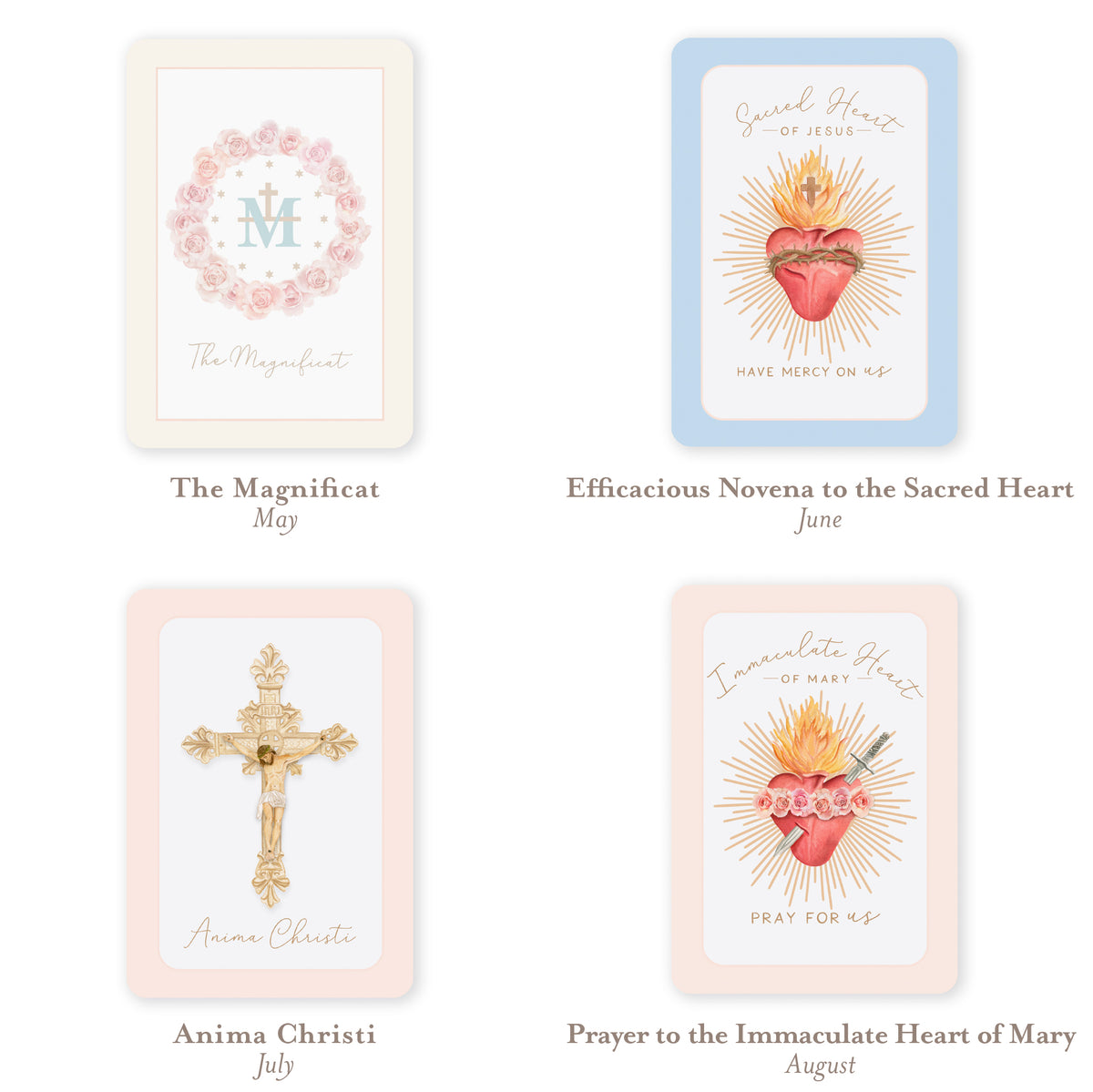 Catholic Monthly Devotion Prayer Card Bundle – Novena Cards
