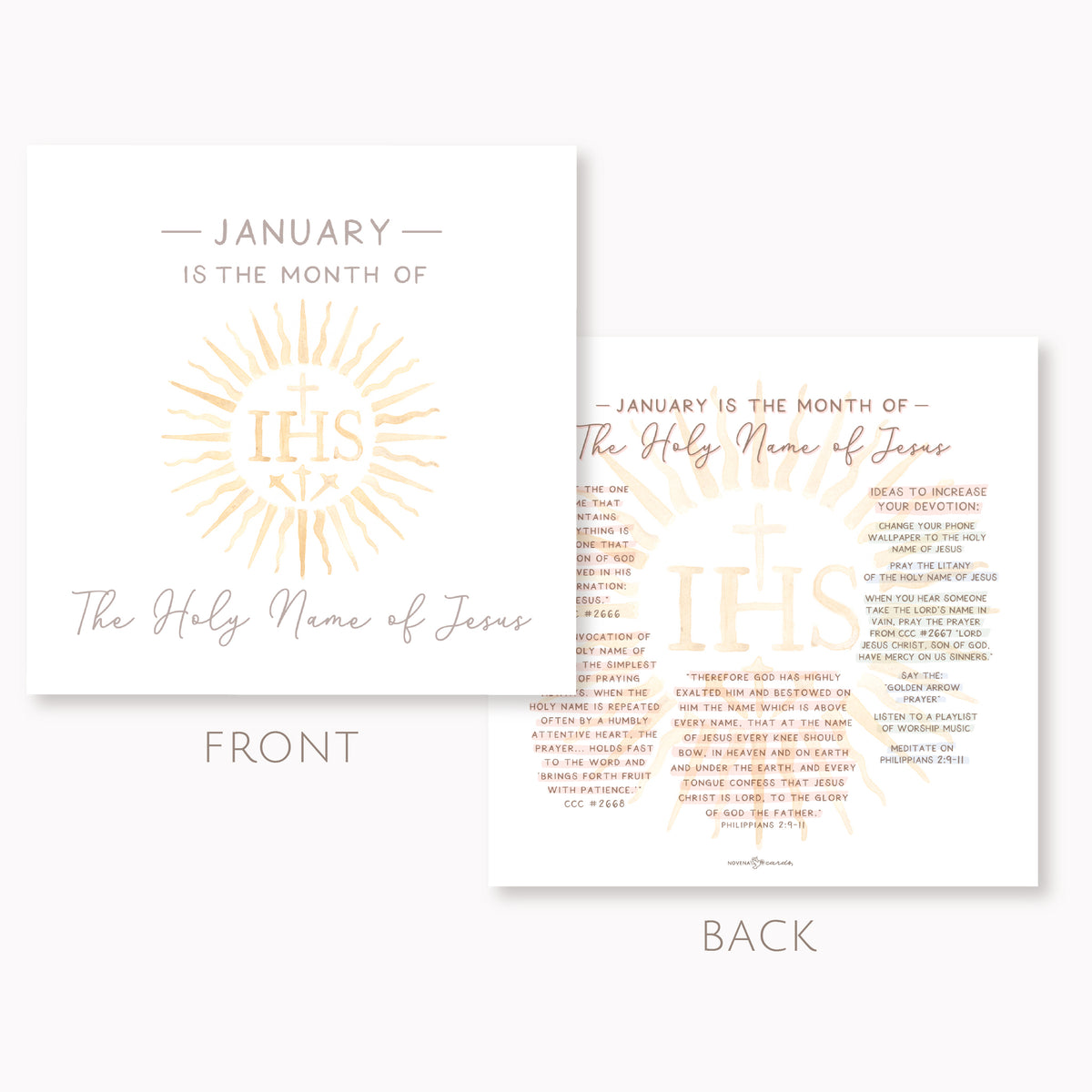 Catholic Monthly Devotion Prints – Novena Cards