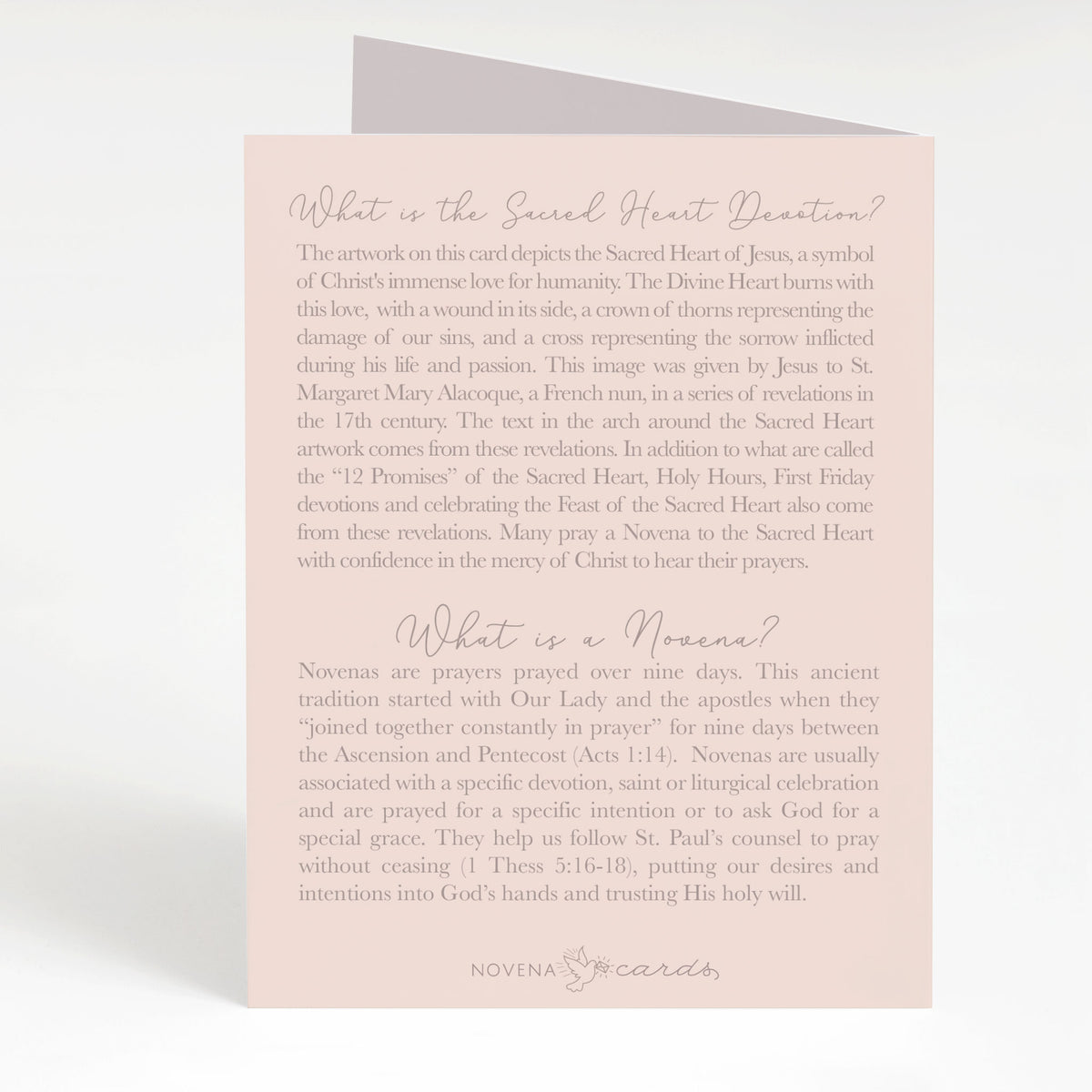 Sacred Heart Novena Card | Beige – Novena Cards