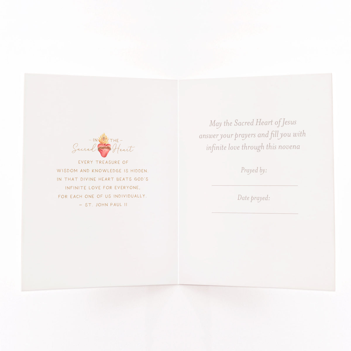 Sacred Heart Novena Card | Beige – Novena Cards