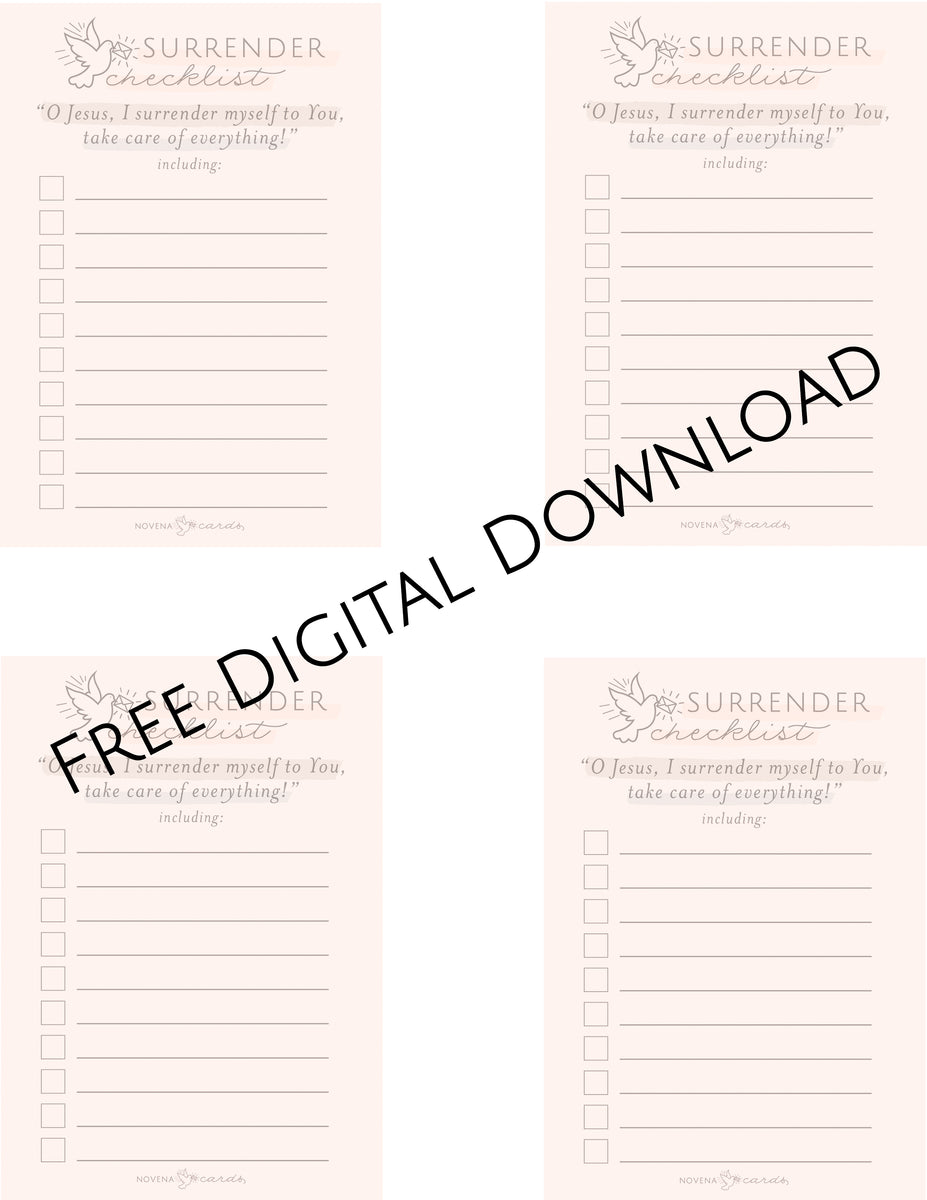 Surrender Checklist (Pack of 5) – Novena Cards