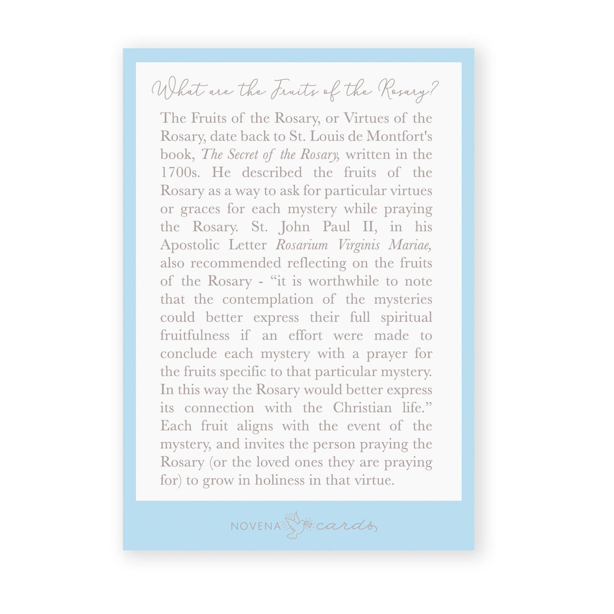 Fruits of the Rosary | Blue – Novena Cards