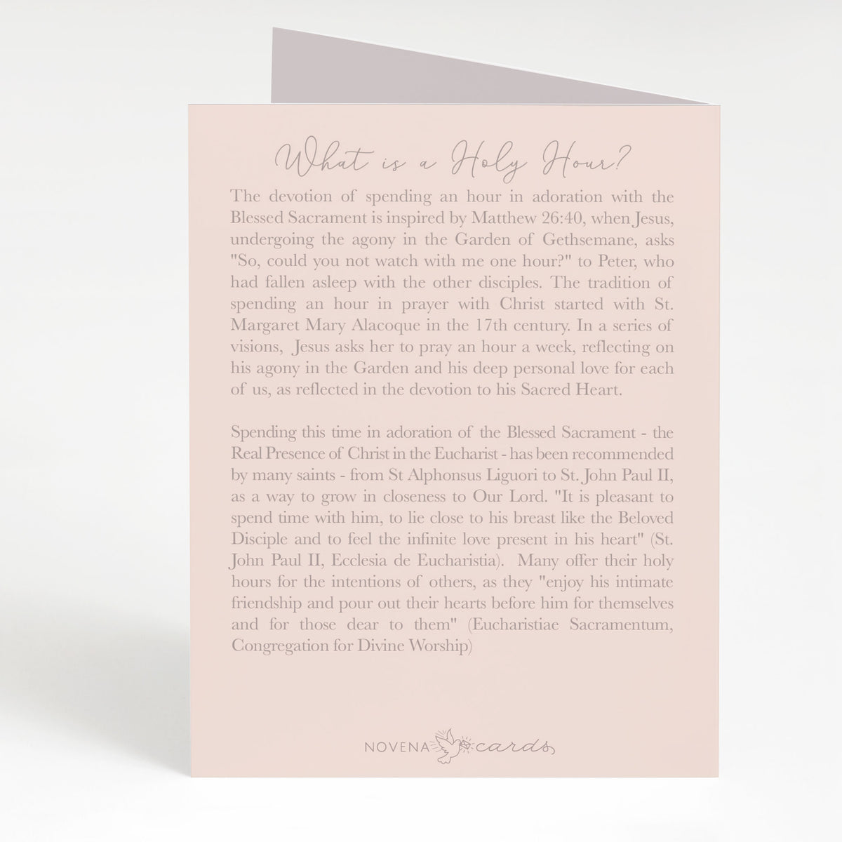Holy Hour Card | Beige – Novena Cards