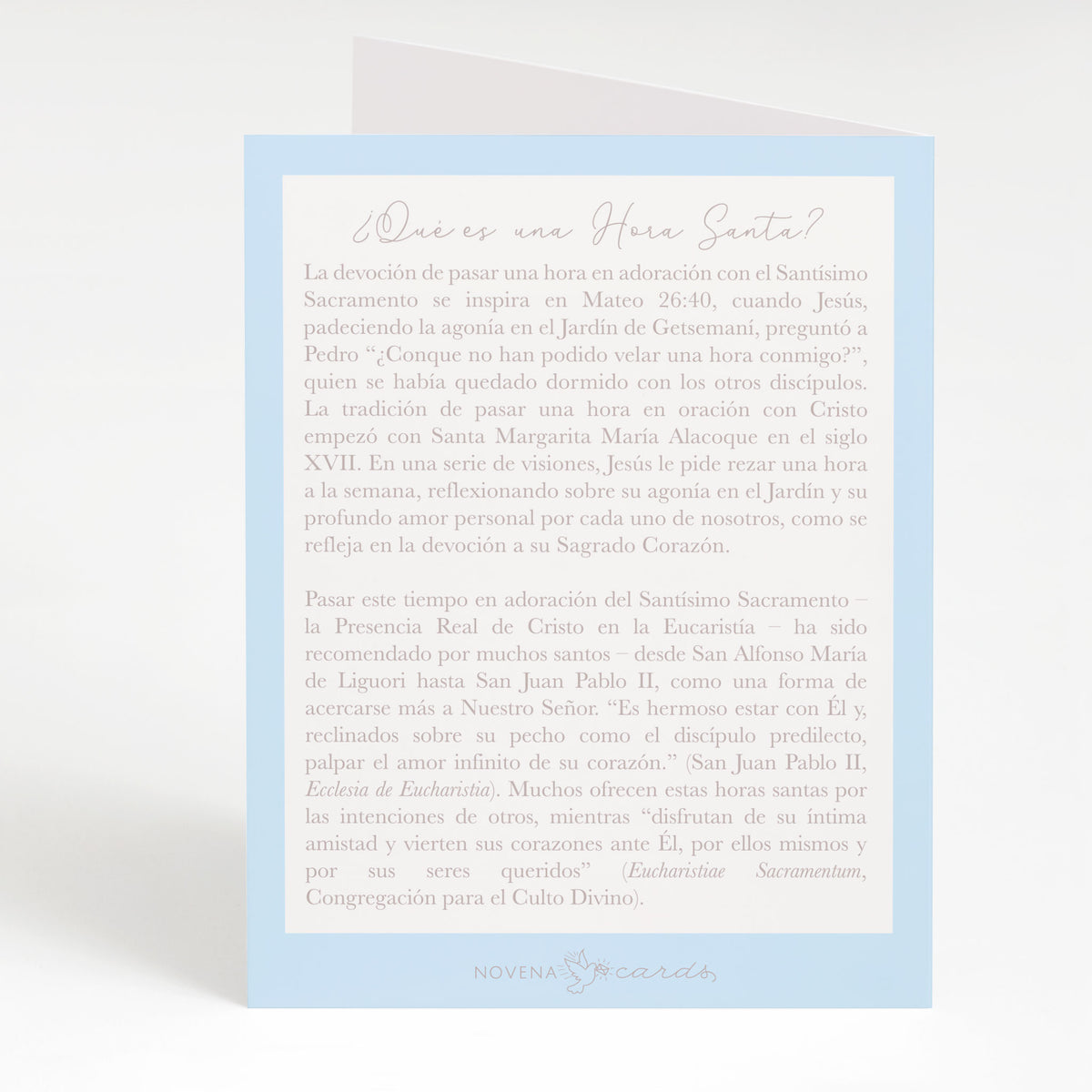 Tarjeta de Hora Santa | Azul – Novena Cards