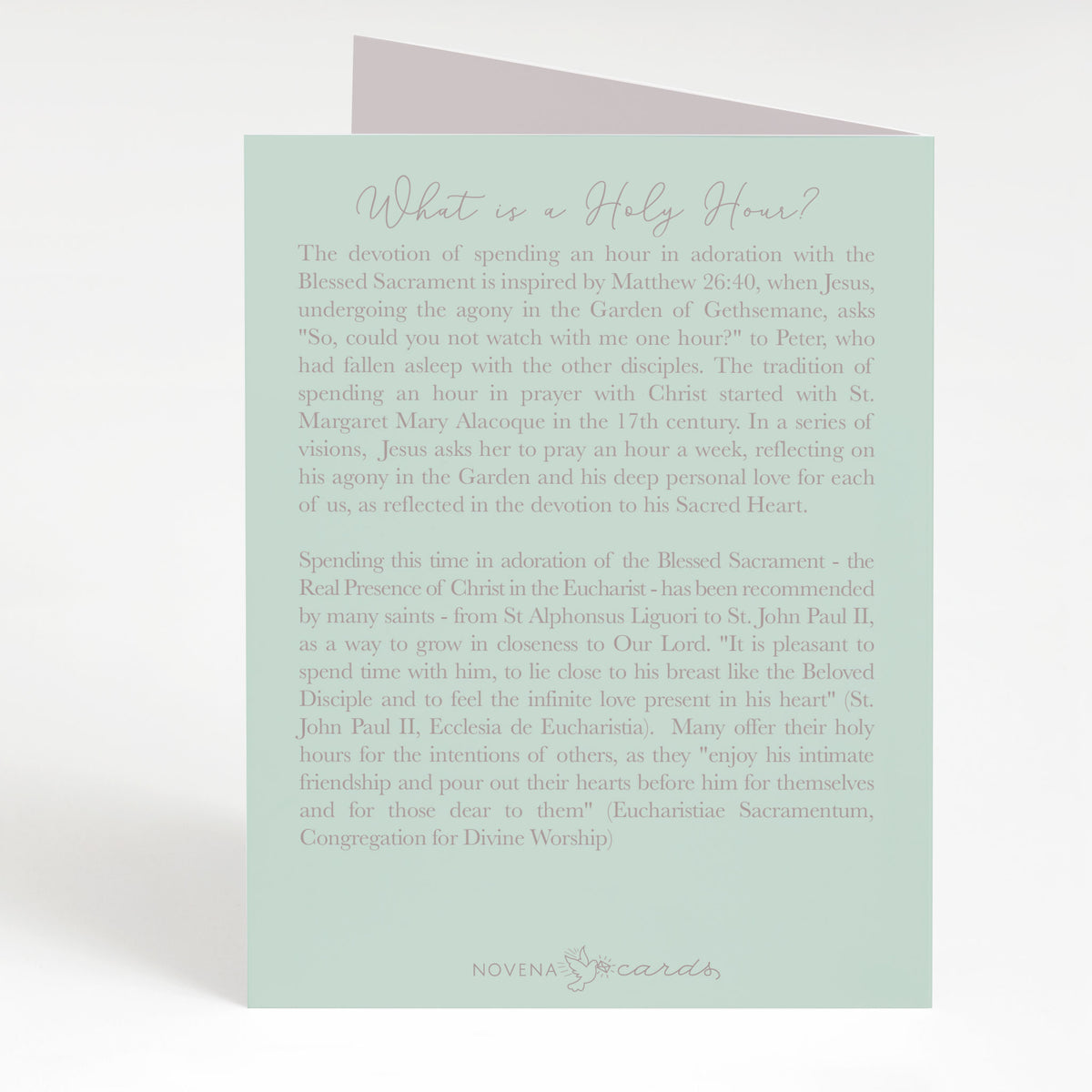 Holy Hour Card | Mint Green – Novena Cards