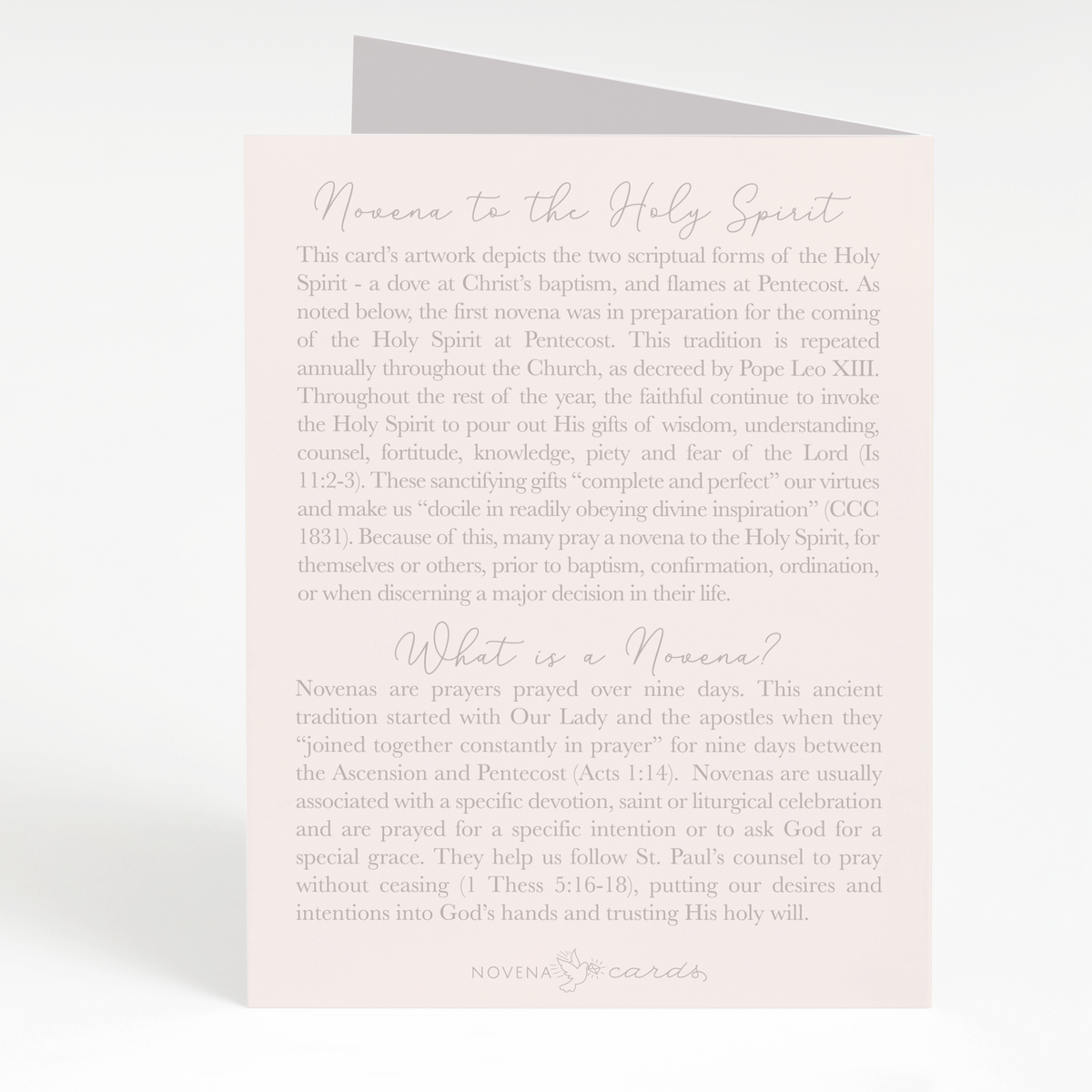 Holy Spirit Novena Card – Novena Cards