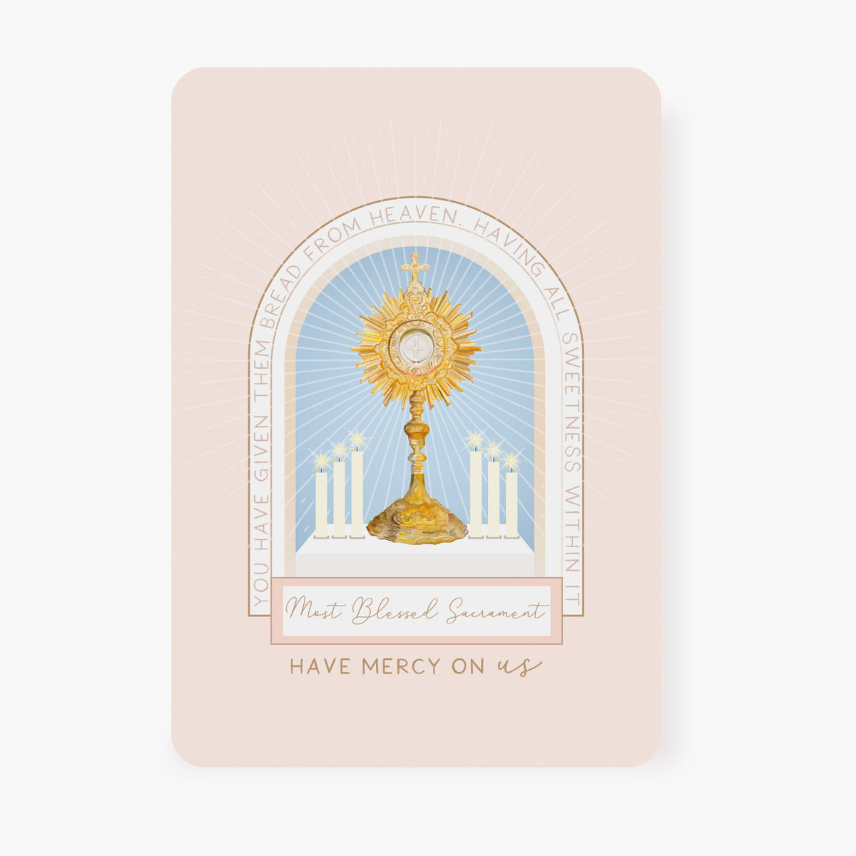 Spiritual Communion Prayer Card | Blessed Sacrament | Beige – Novena Cards