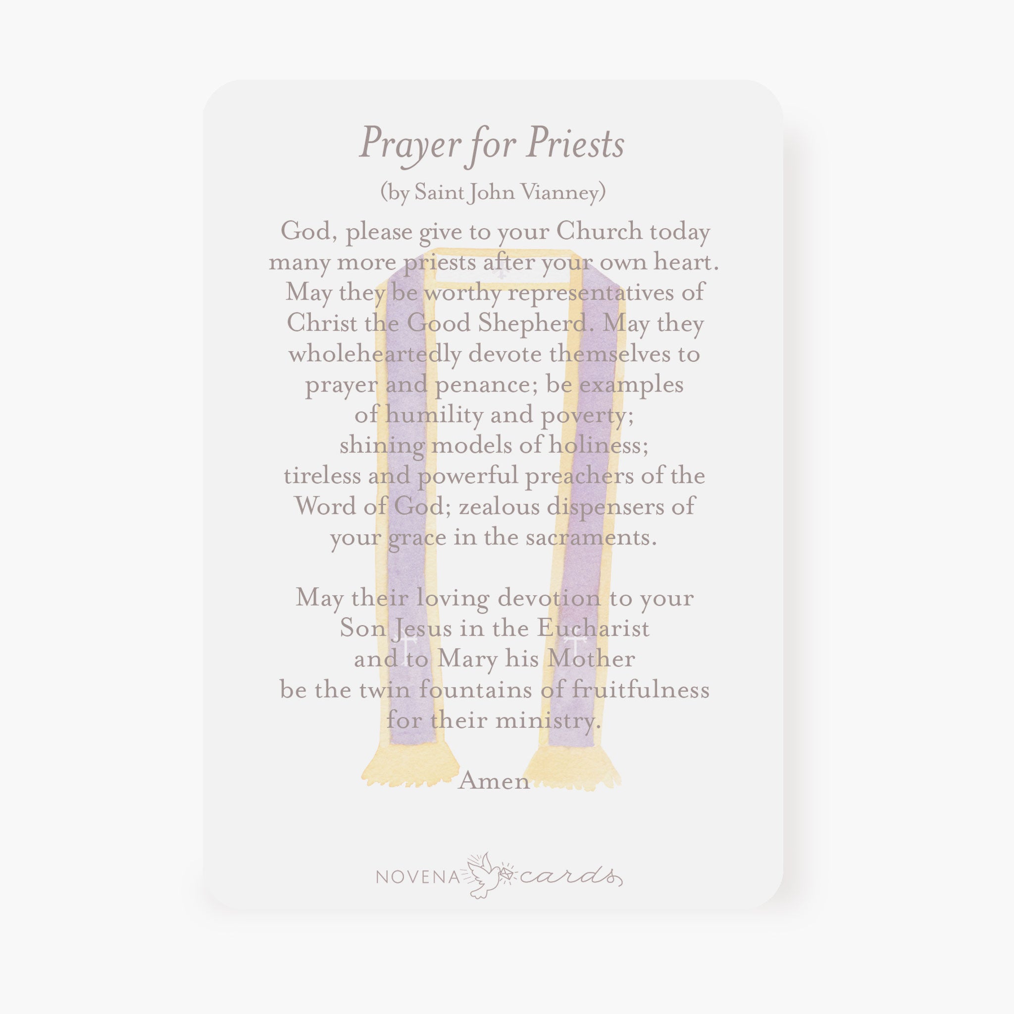 St. John Vianney Prayer Card | Prayer for Priests – Novena Cards